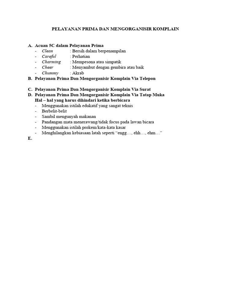 Cara Menghadapi Komplain | PDF