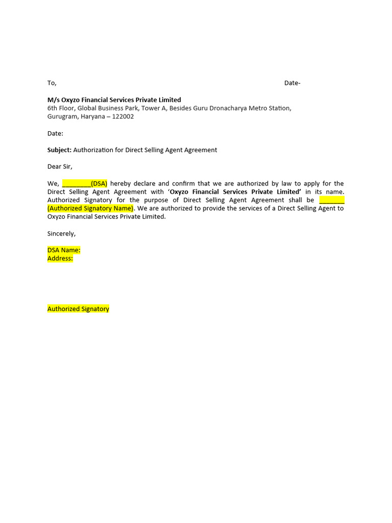 Authorization Letter - Partnership Firm | PDF