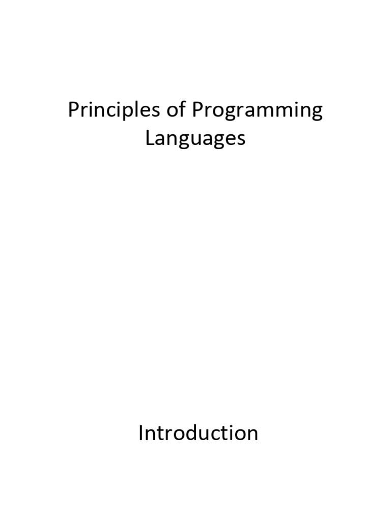 Principals of Programming Languages 1.1 | PDF | Computer Programming | Computer Program