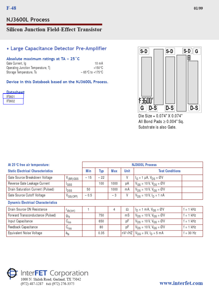 IF3600 Family | PDF | Field Effect Transistor | Semiconductor Devices