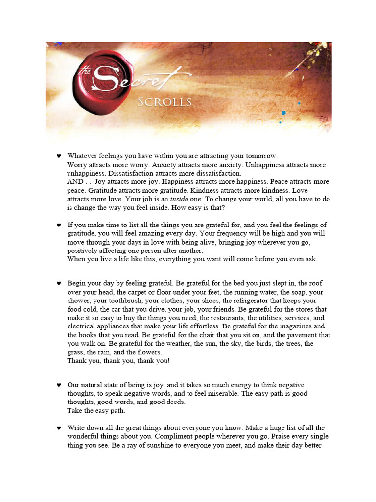 The Secret | PDF | Gratitude