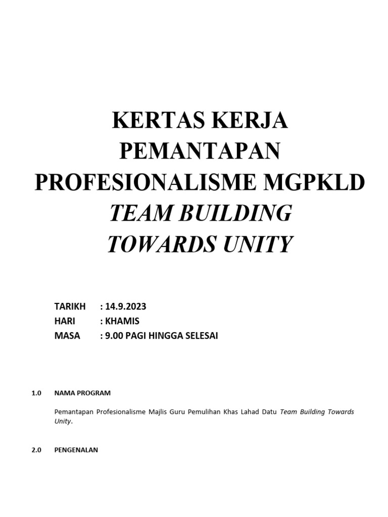 Kertas Kerja Team Building | PDF