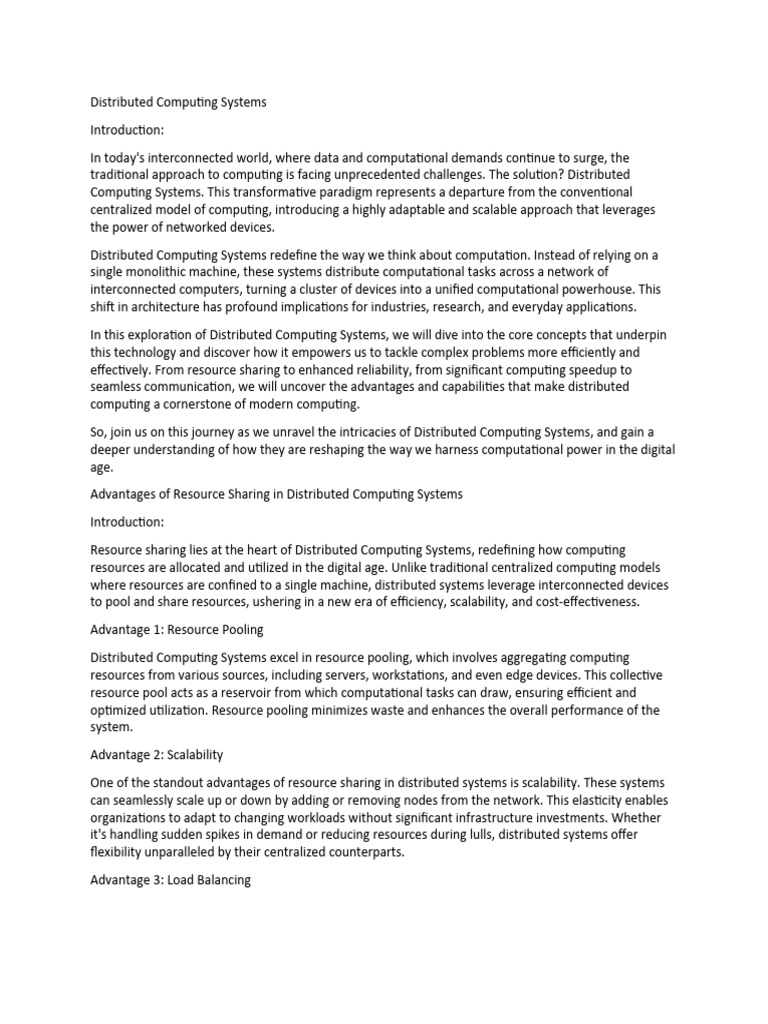 Distributed Computing Systems | PDF | Scalability | Distributed Computing Distributed Computing Systems | PDF | Scalability | Distributed Computing