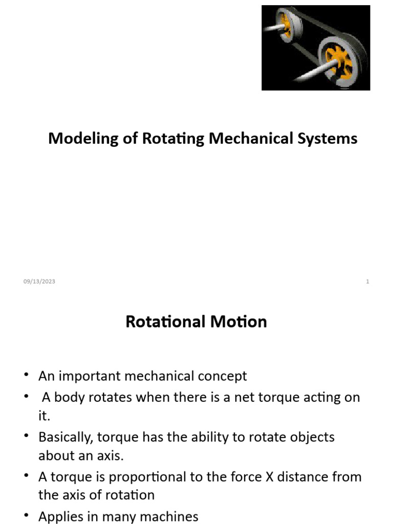 Rotating Mechanical Systems Guide | PDF | Rotation Around A Fixed Axis | Torque
