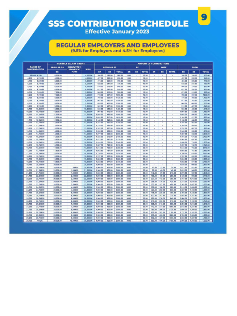 2023 Sss Table | PDF