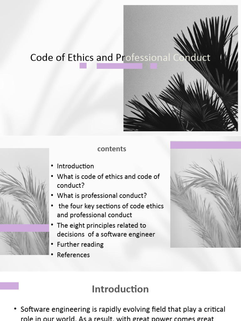 Code of Ethics and Professional Conduct For Software | PDF | Software ...