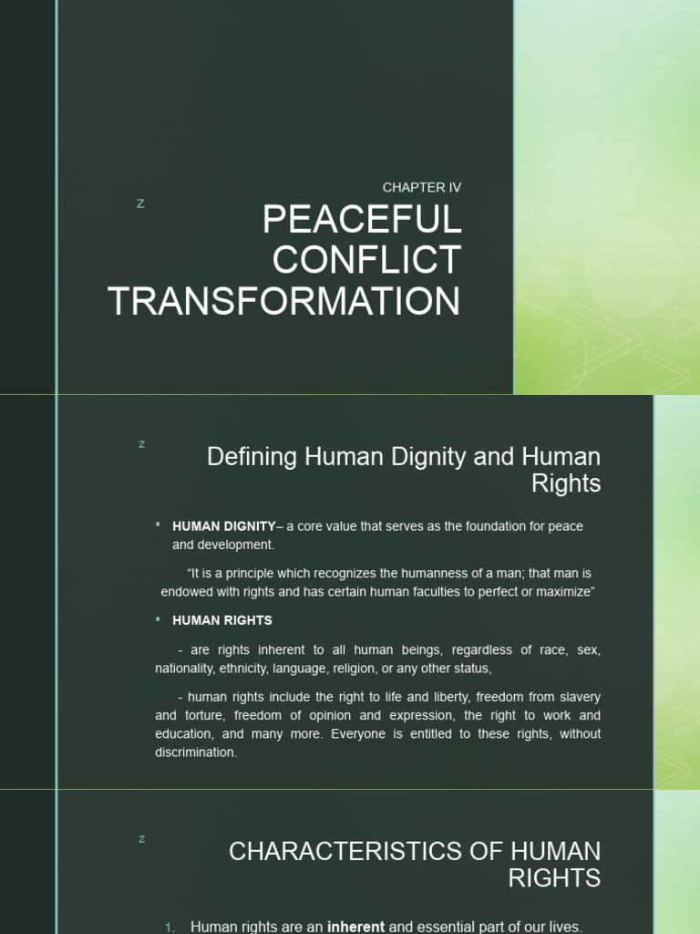 Peaceful Conflict Transformation | PDF | Prejudices | Nonviolence