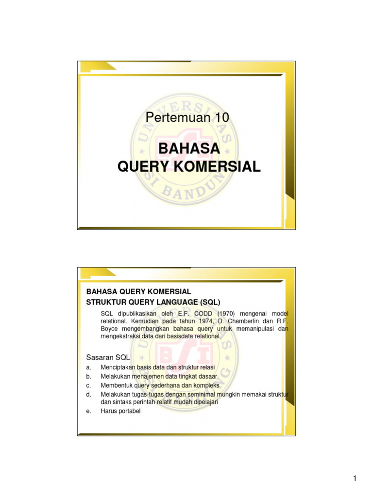 Bahasa Query Komersial | PDF