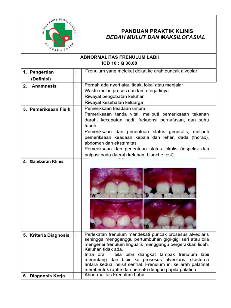 3.1-Abnormalitas Frenulum Labii | PDF | Sains & Matematika
