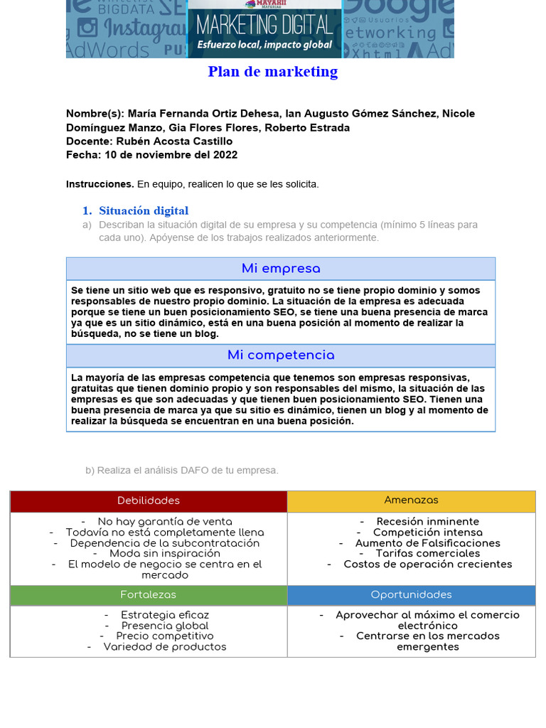 Plan de Marketing | PDF | Marketing | Business