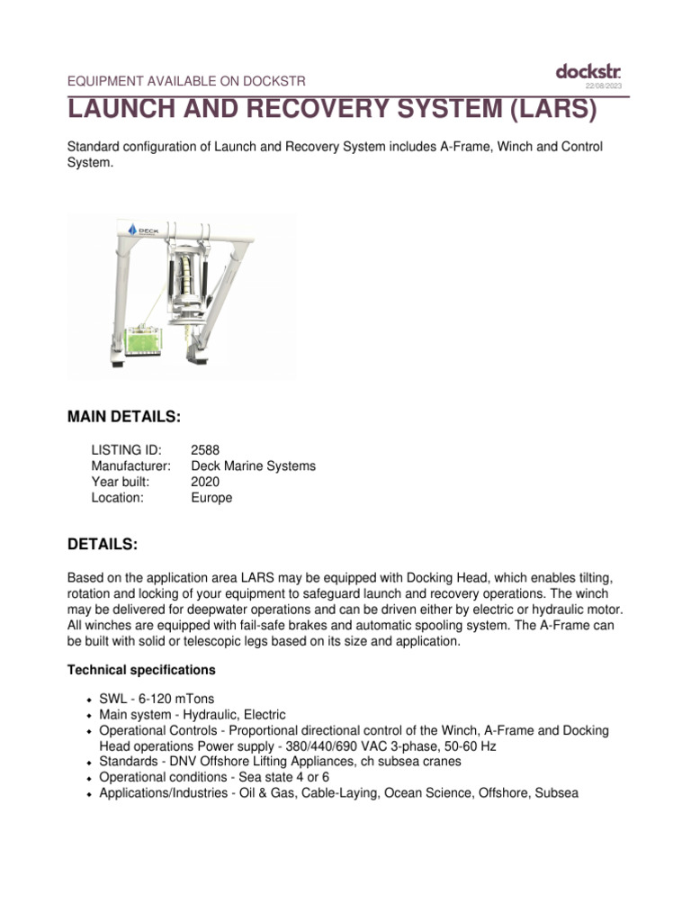 2588 Launch and Recovery System Lars 2023.08.22 - 11 - 56 - 58 | PDF