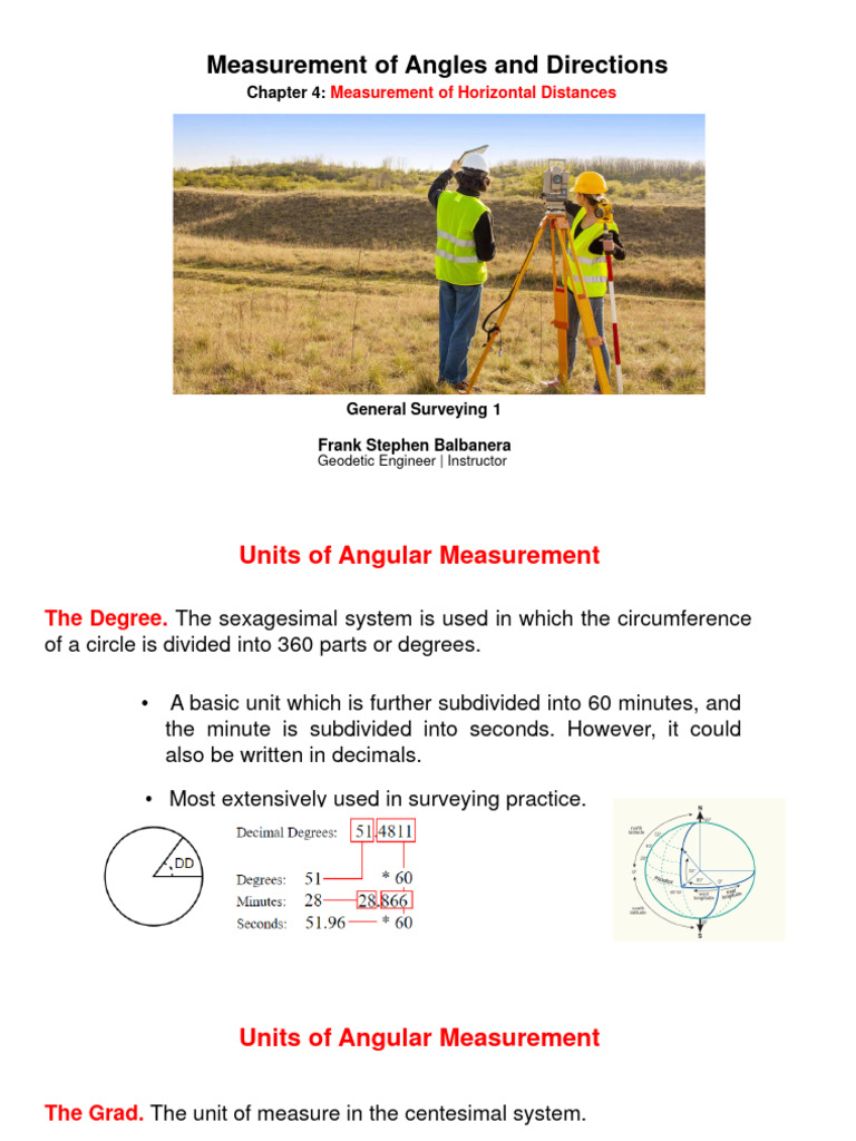 CHAPTER 4 - Measurement of Angles and Directions | PDF | Minute And ...