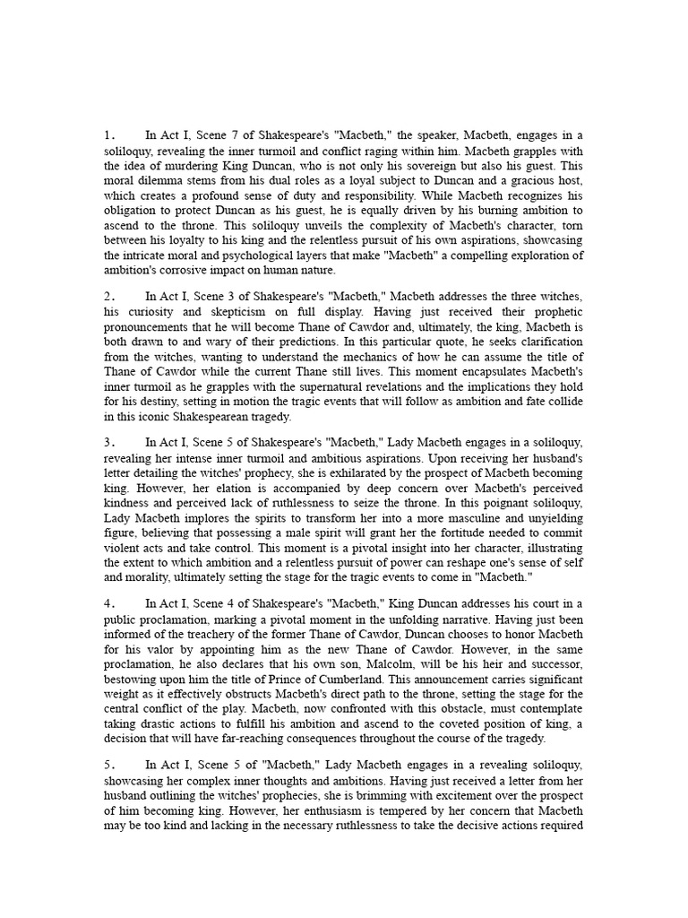 Assignment | PDF | Macbeth | Fashion