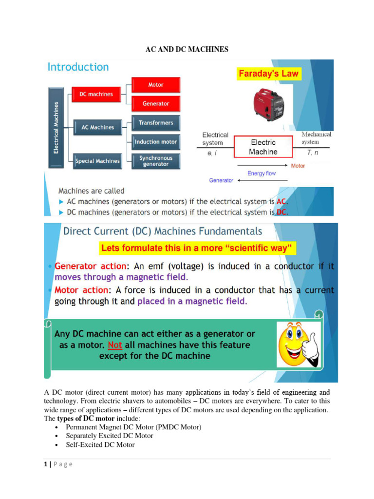Ac and DC Machines in Practice 1 | PDF | Electromagnetic Induction | Electric Motor