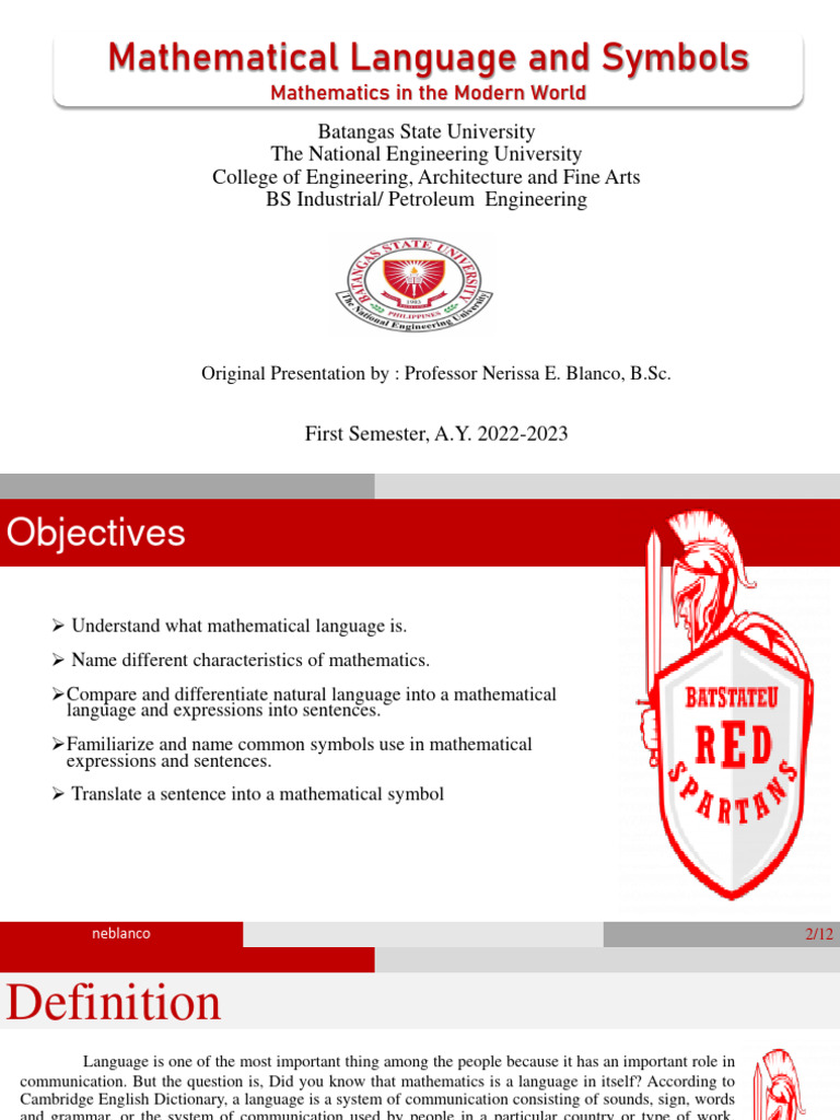 Mathematics Language and Symbols 1 | PDF | Teaching Mathematics ...