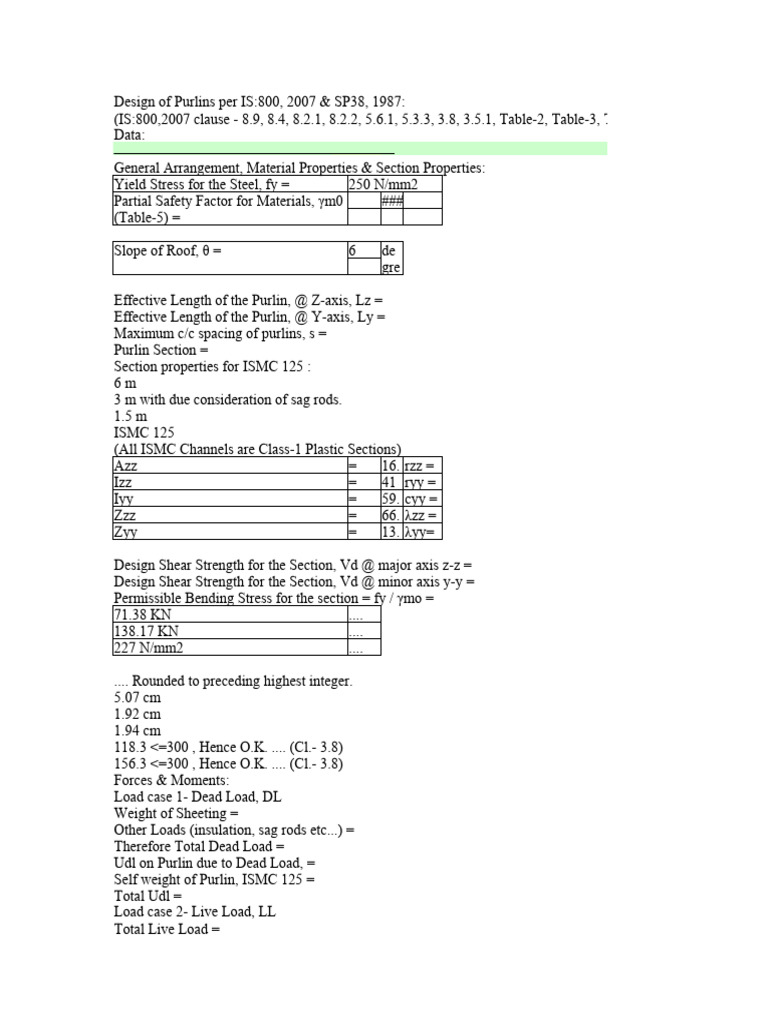 Purlin Design Limitstate | PDF | Physical Sciences | Solid Mechanics