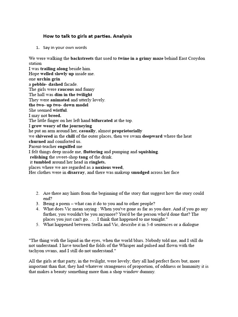 How to talk to girls at parties | PDF
