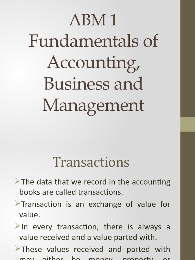 ABM 1 Transactions Illustration | PDF | Debits And Credits | Balance Sheet