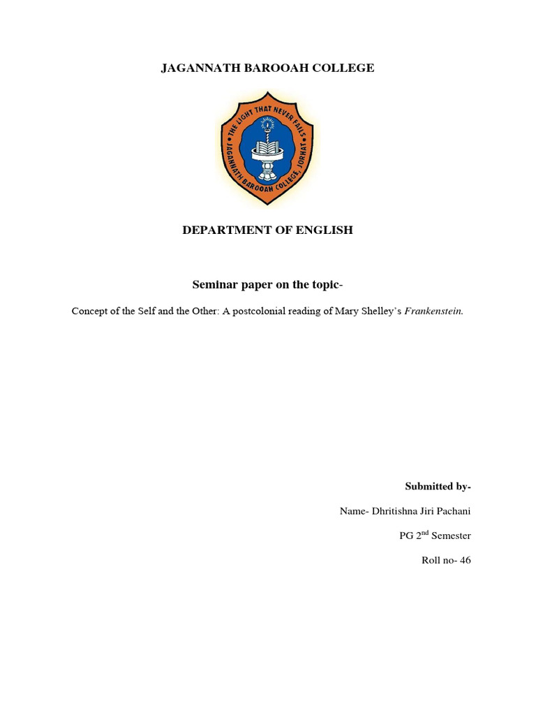 Seminar PG 2ND Sem-3 | PDF | Frankenstein | Orientalism (Book)