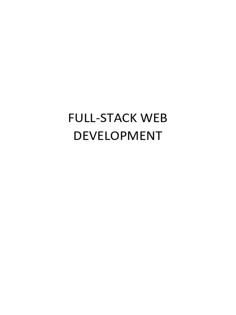 Full Stack Course | PDF | Document Object Model | Java Script