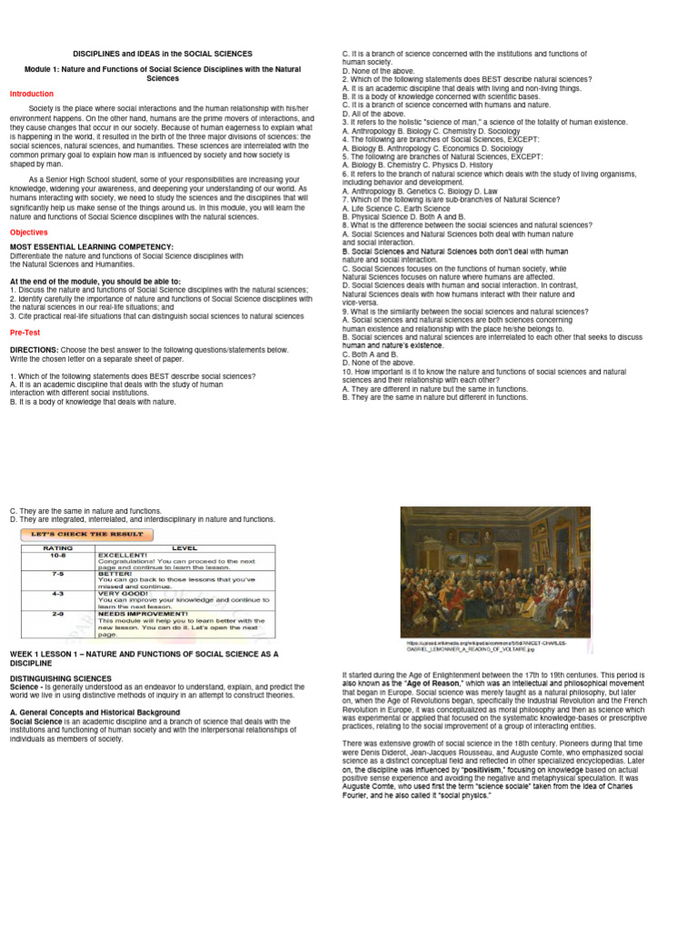 DISCIPLINES and IDEAS in The SOCIAL SCIENCES Module 1 | PDF | Social Sciences | Science