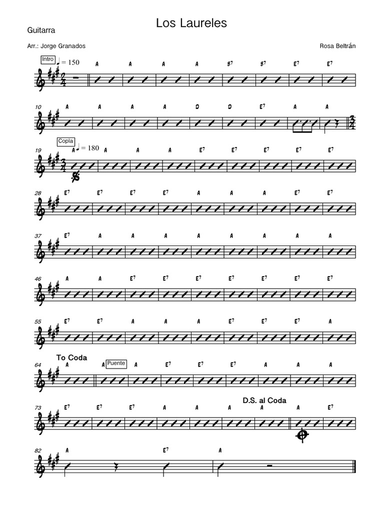 Los Laureles - Guitarra | PDF