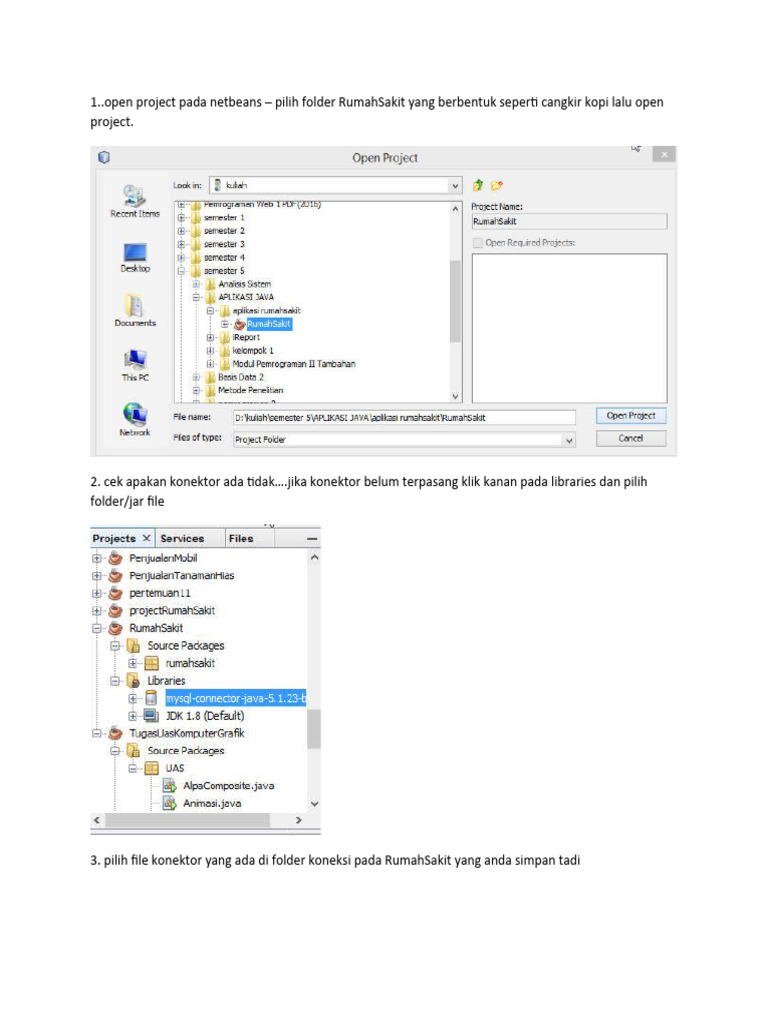 Cara Open Project Rumahsakit Di Netbeans | PDF