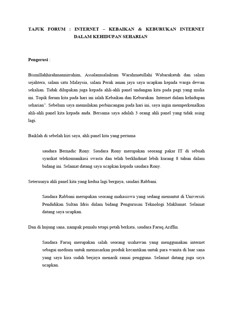 Format Skrip Forum | PDF