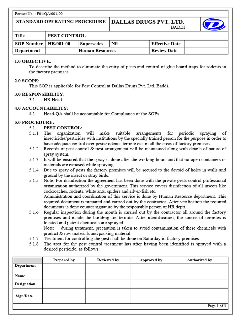 HR001-00 Pest Control | Download Free PDF | Pest Control | Pesticide