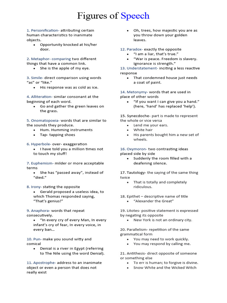 Figures of Speech | PDF | Rhetoric | Rhetorical Techniques