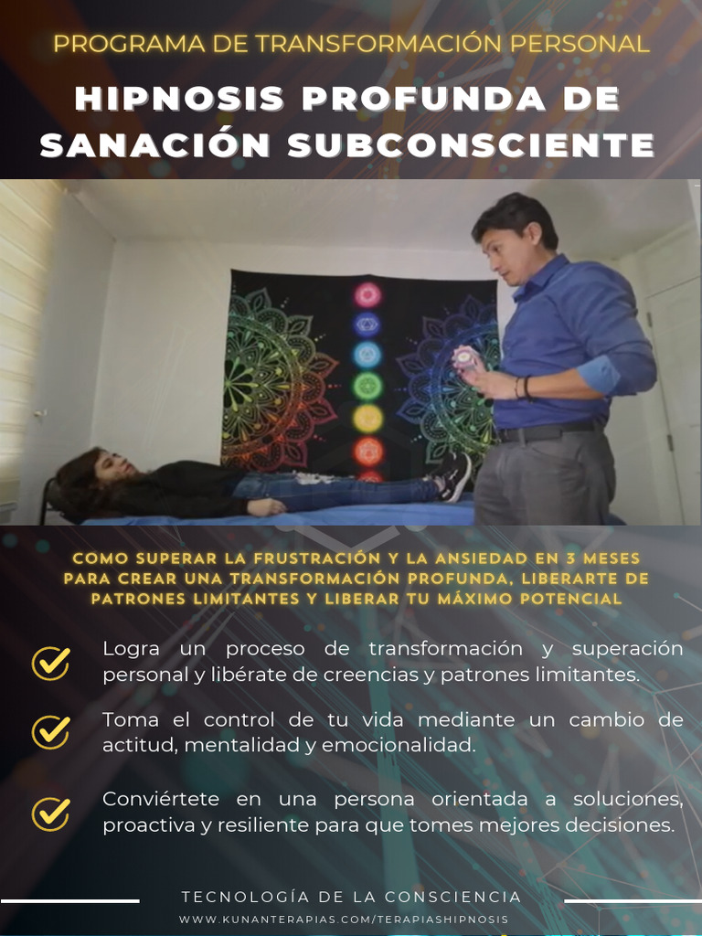 Brochure Programa Hipnosis Profunda Sanación Subconsciente | PDF | Hipnosis | Las emociones