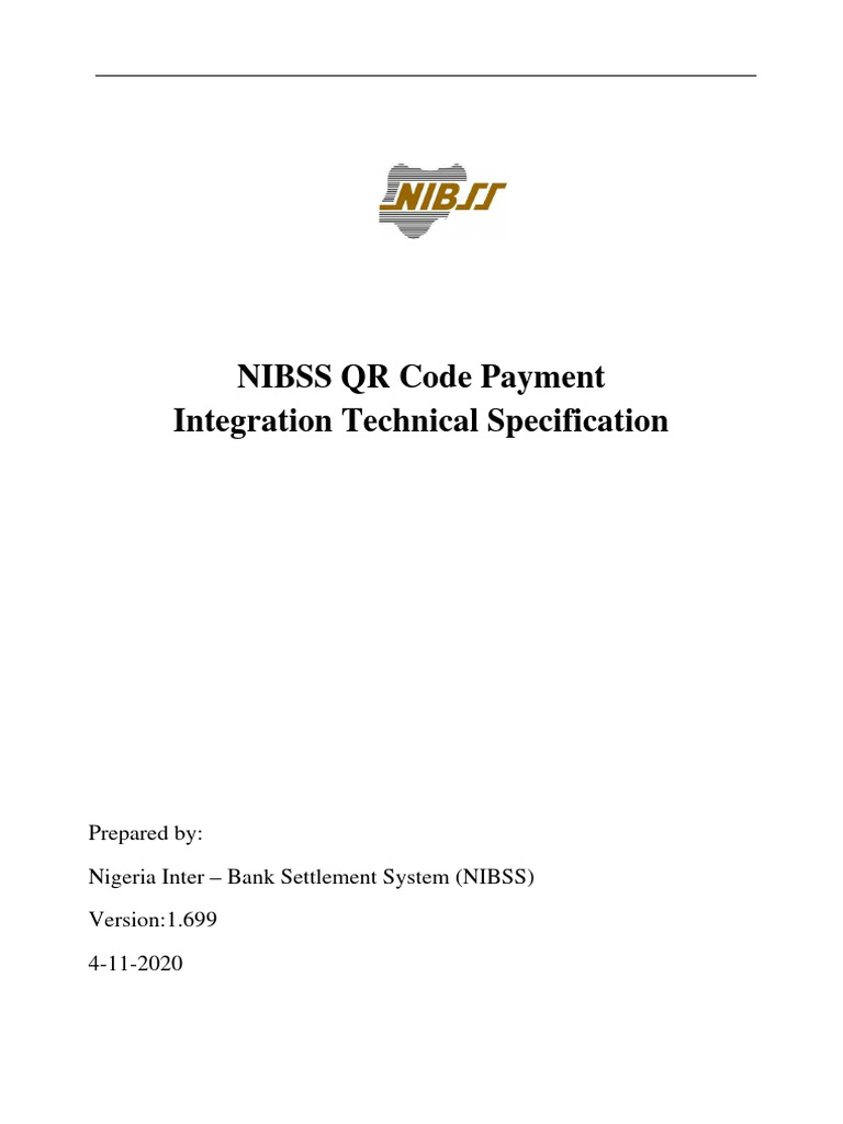 NIBSS QR Code Payment Integration Technical Specification - V1.699 ...