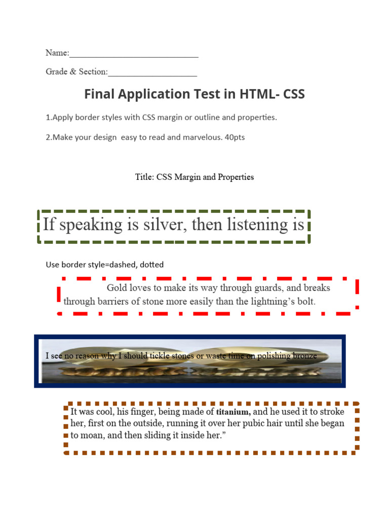 Final Application Test HTML CSS | PDF Final Application Test HTML CSS | PDF