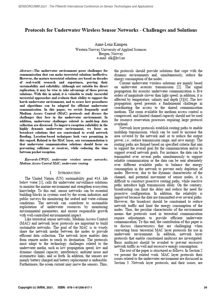 UWSN | PDF | Computer Network | Channel Access Method