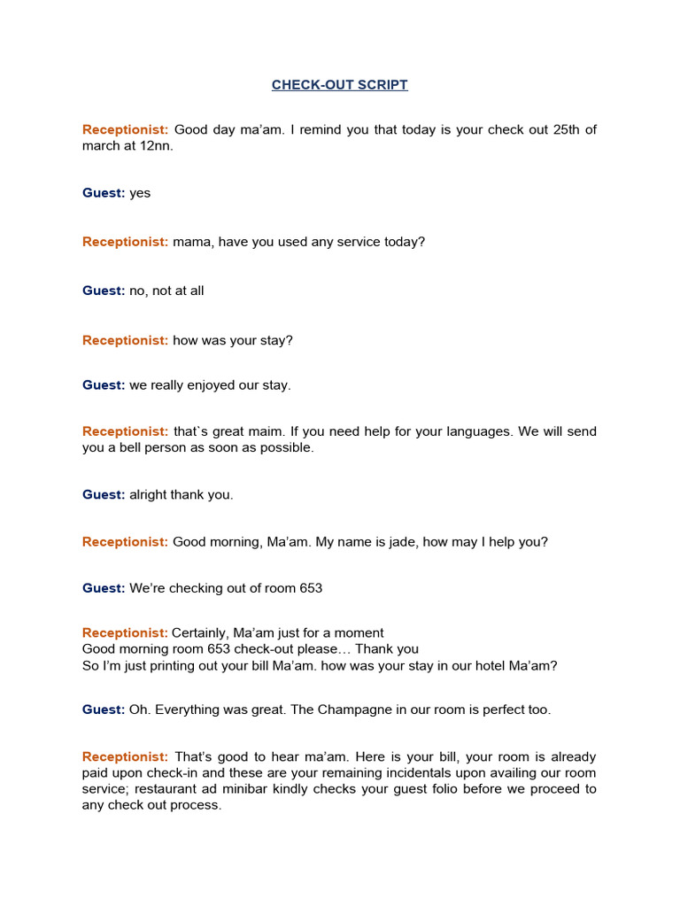 Canonigo Check-Out Script | PDF