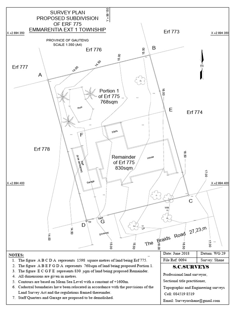 Contour & Detail Plan | PDF | Geophysics | Geodesy