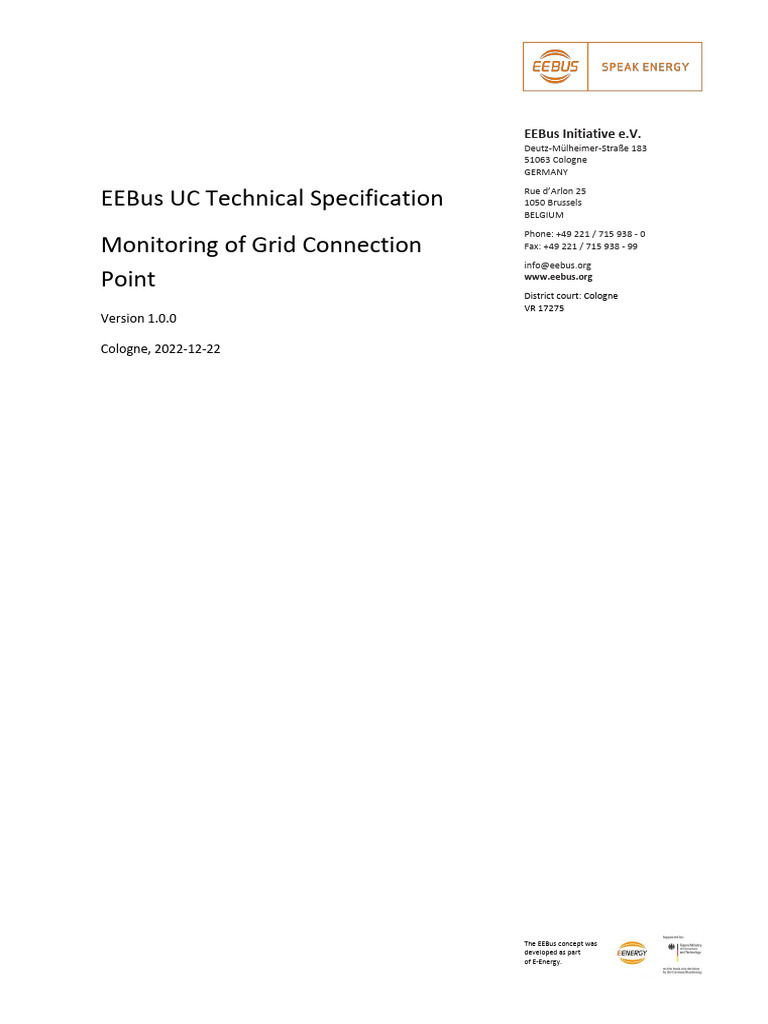EEBus UC TS MonitoringOfGridConnectionPoint V1.0.0 Public | PDF ...