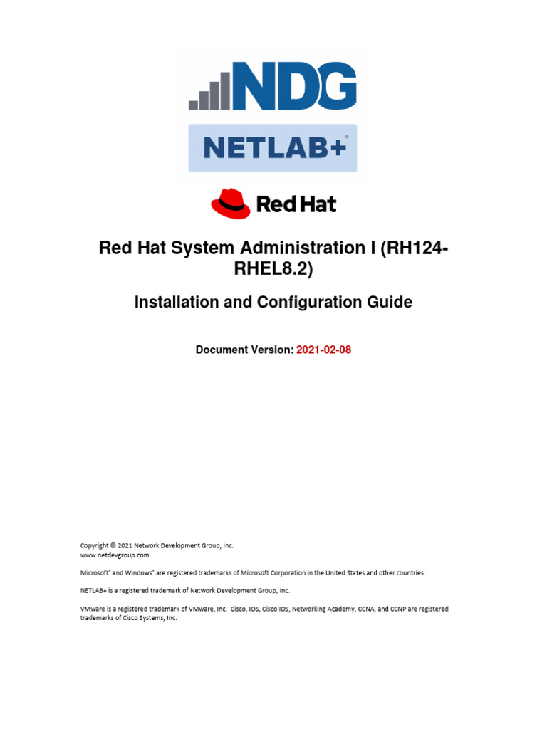 Netlab rh124 Rhel82 Pod Install Guide | PDF | Virtual Machine | Virtualization