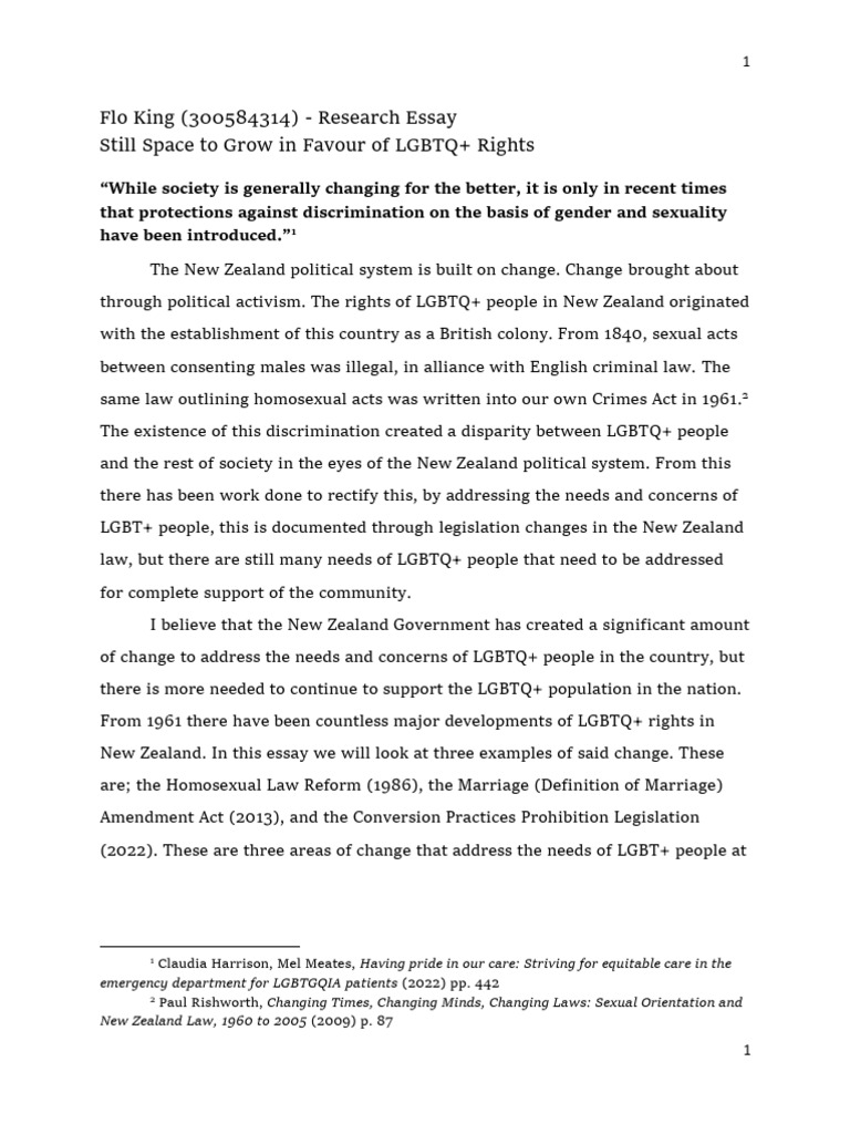 Research Essay - Flo King | PDF | Homosexuality | Lgbt