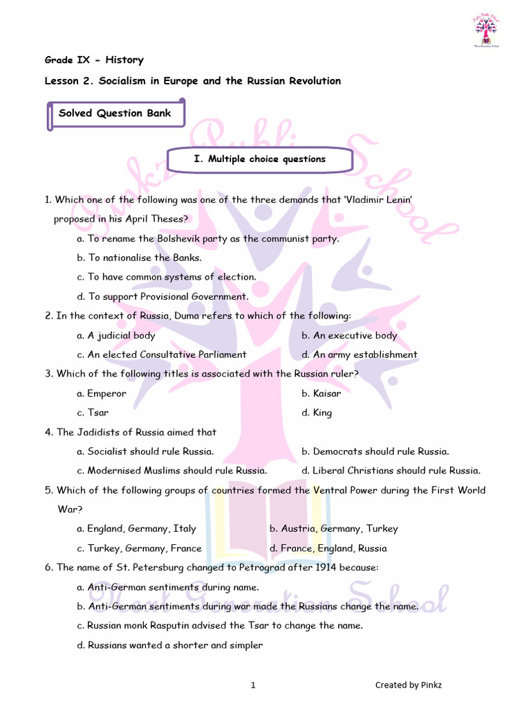 Lesson 2 History | PDF | Socialism | Vladimir Lenin