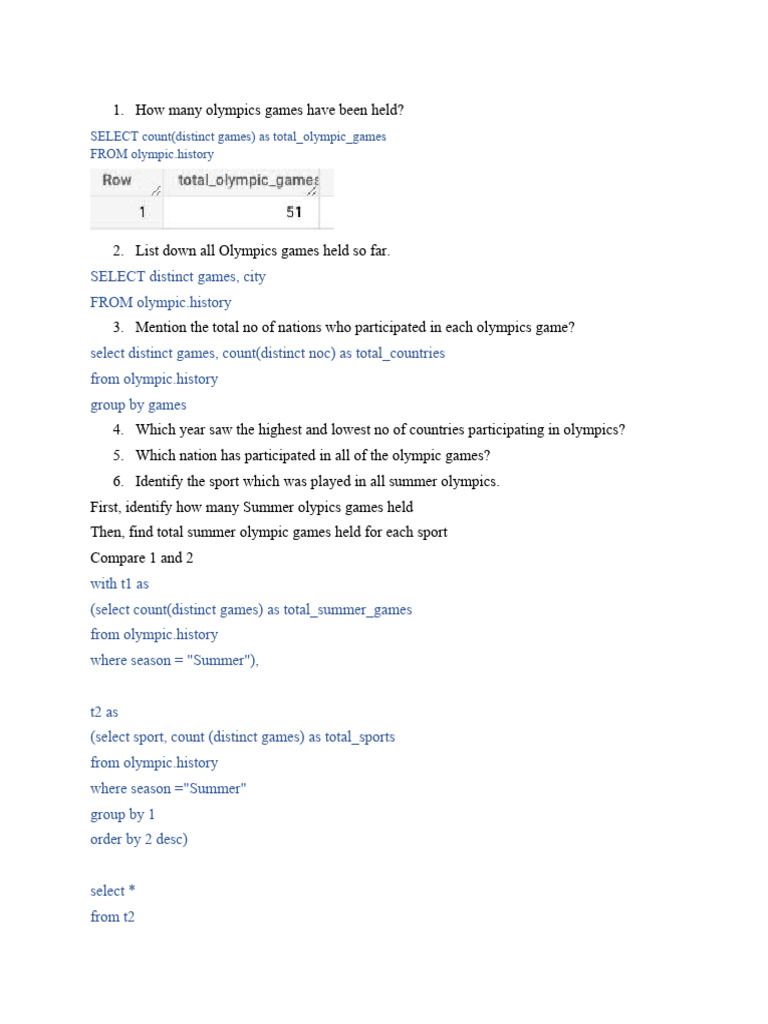 How Many Olympics Games Have Been Held | PDF | International Sports ...