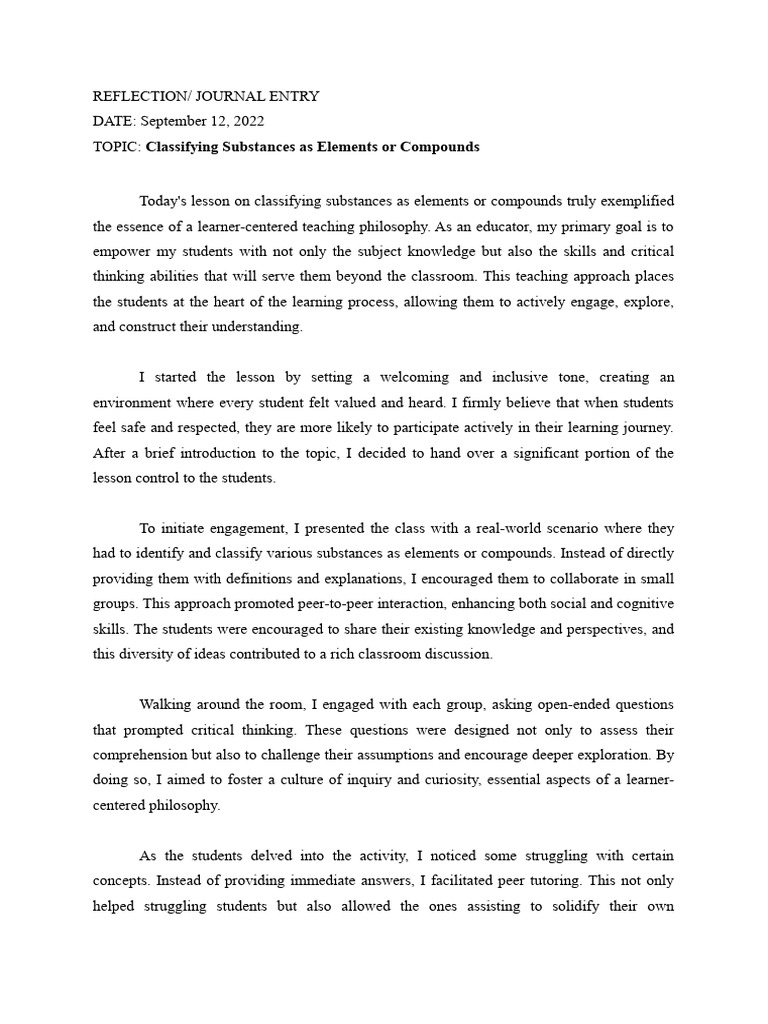 Reflection Journey-Rpms | PDF | Learning | Thought