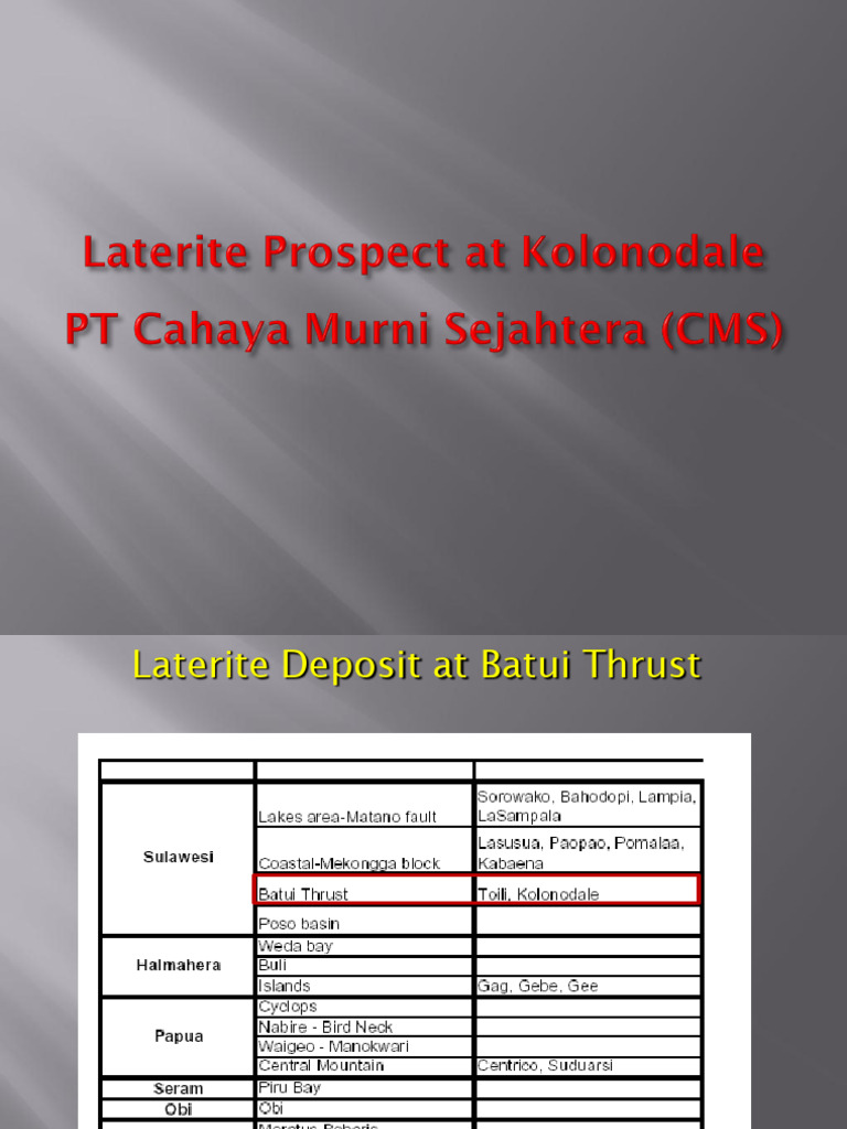 Exploration Report - PT CMS - 2016-1 | PDF | Mining | Natural Materials