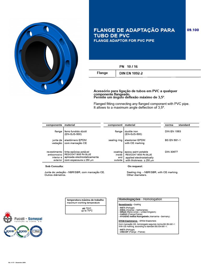 Flange de Adaptação para PVC | PDF | Engenharia Civil | Materiais