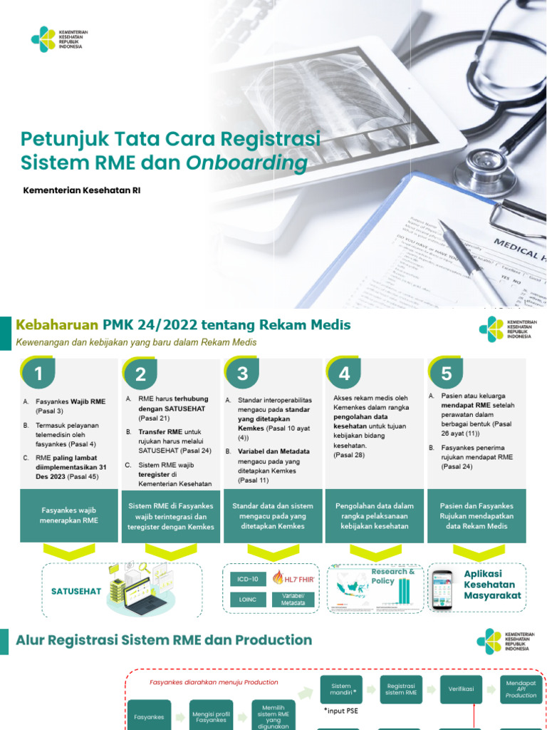 5 - Petunjuk Tata Cara Registrasi Sistem RME Dan Onboarding | PDF