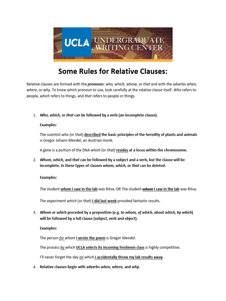 Rules for Using Relative Clauses | PDF | Linguistics | Syntax