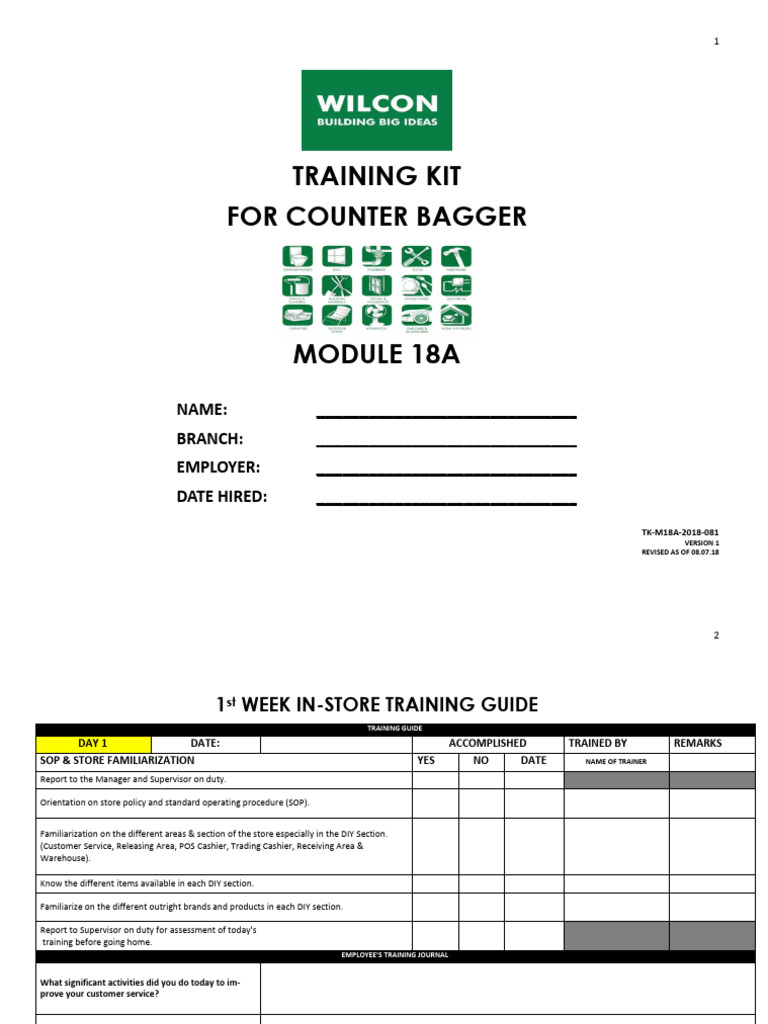 Counter Bagger Training Guide | PDF | Point Of Sale | Economies