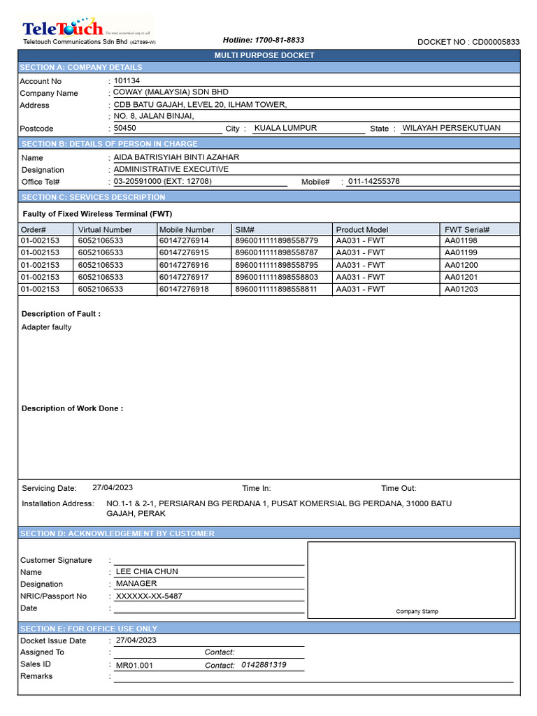 Docket - CDB Batu Gajah | PDF