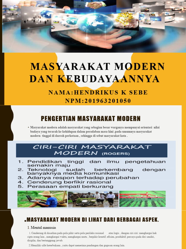 Masyarakat Modern Dan Kebudayaannya | PDF