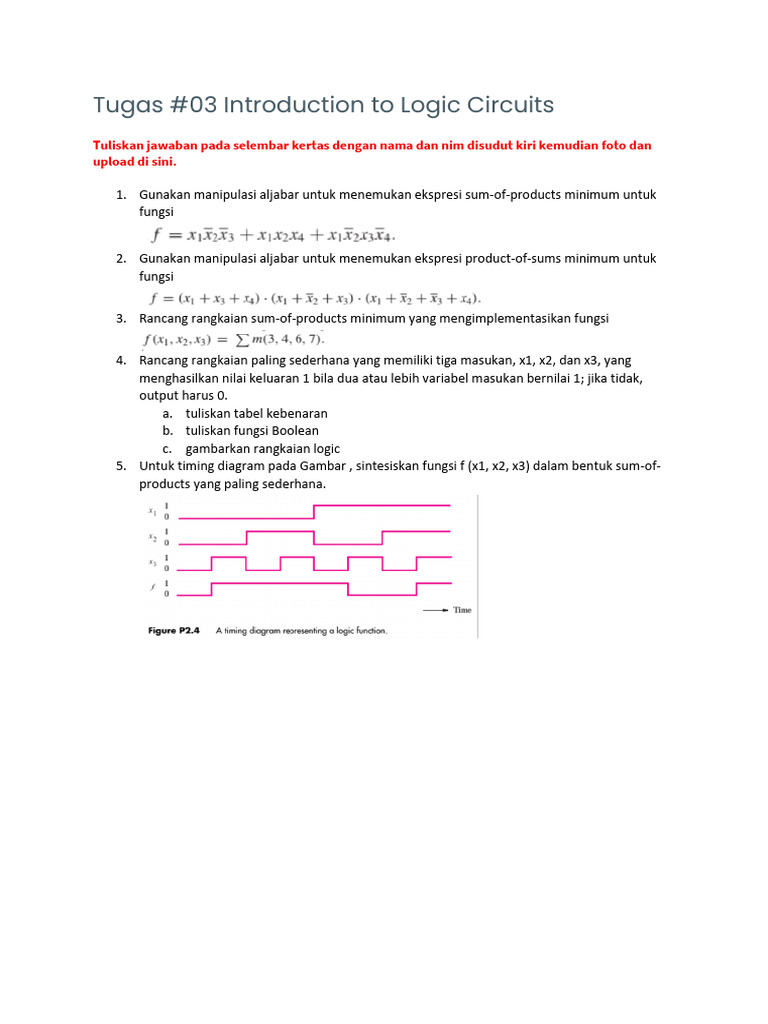 Tugas #03 Introduction To Logic Circuits | PDF